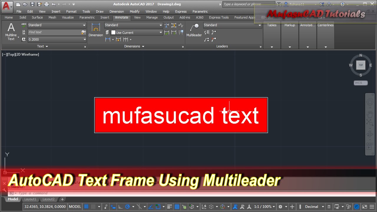 AutoCAD Text Frame Using Multileader | Tips & Trick