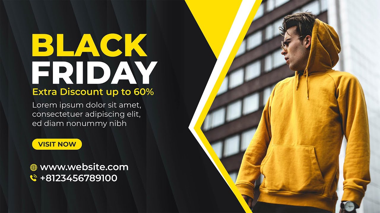 Black Friday banner design | Illustrator Tutorial