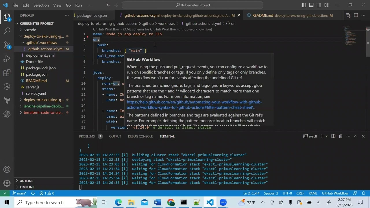 Deploying applications to AWS EKS using GitHub actions