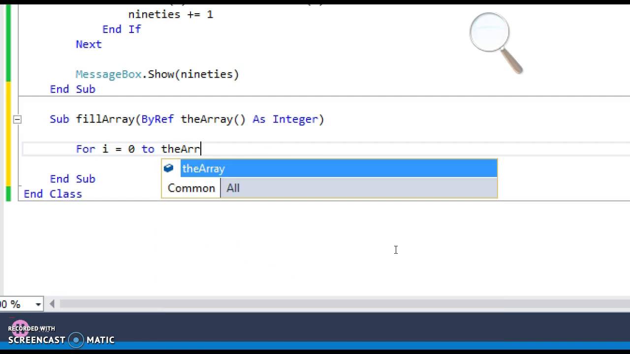 Array Examples  - Parameters