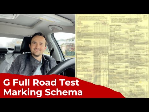 Ontario G Full Driving Test Marking Schema