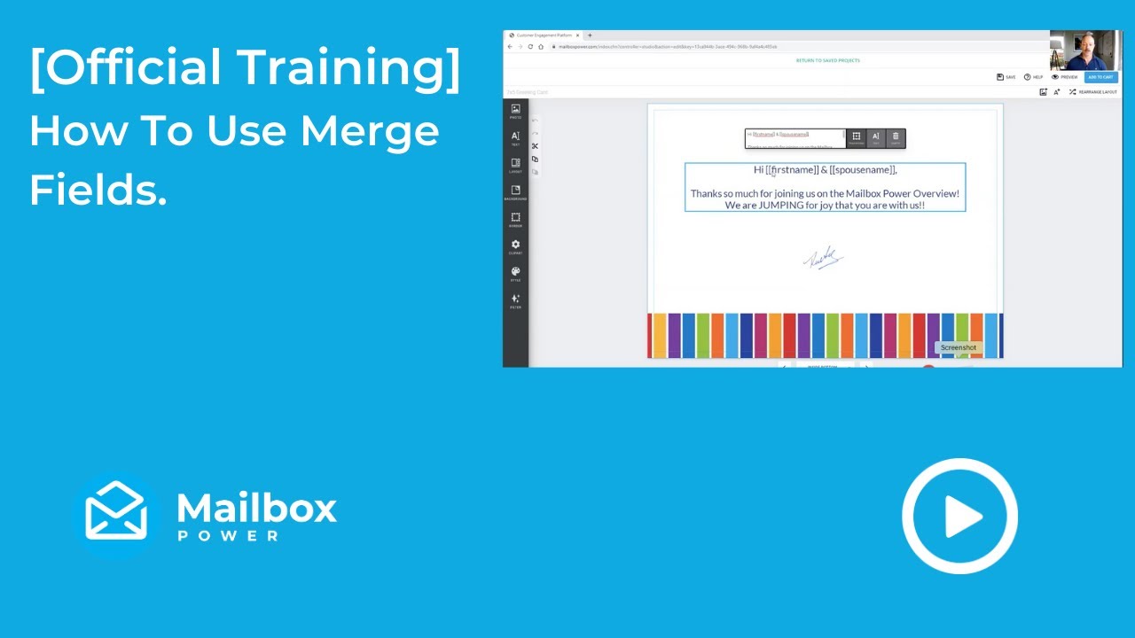 'Mailboxpower.com' | Merge Fields | Powerful Direct Mail System | Easy to Use | Free Postcards |