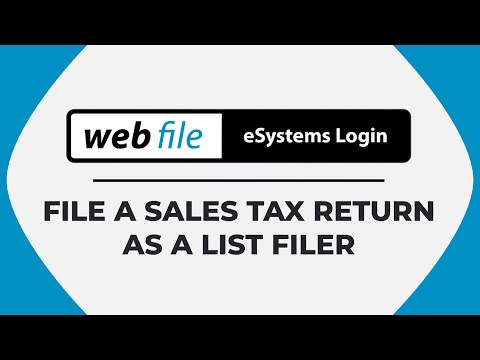 File a Sale Tax Return as a List Filer