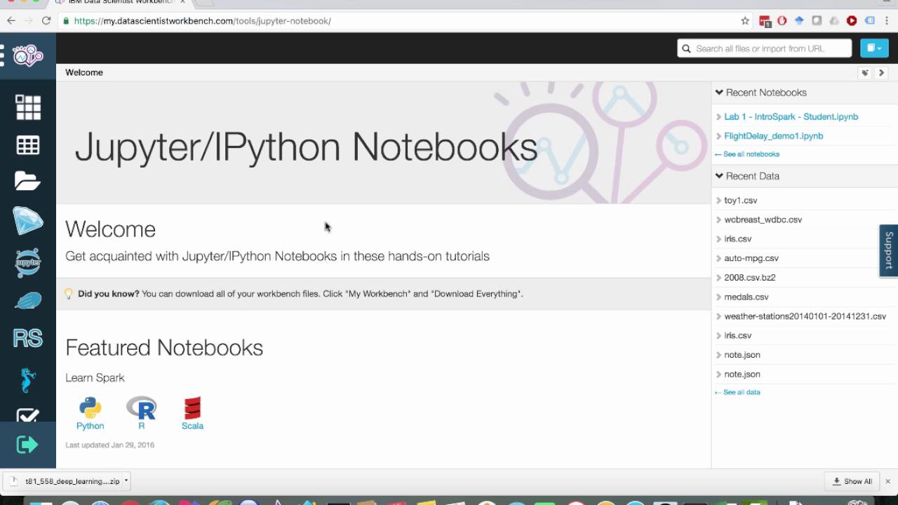 Starting Data Science Workbench and Class Examples