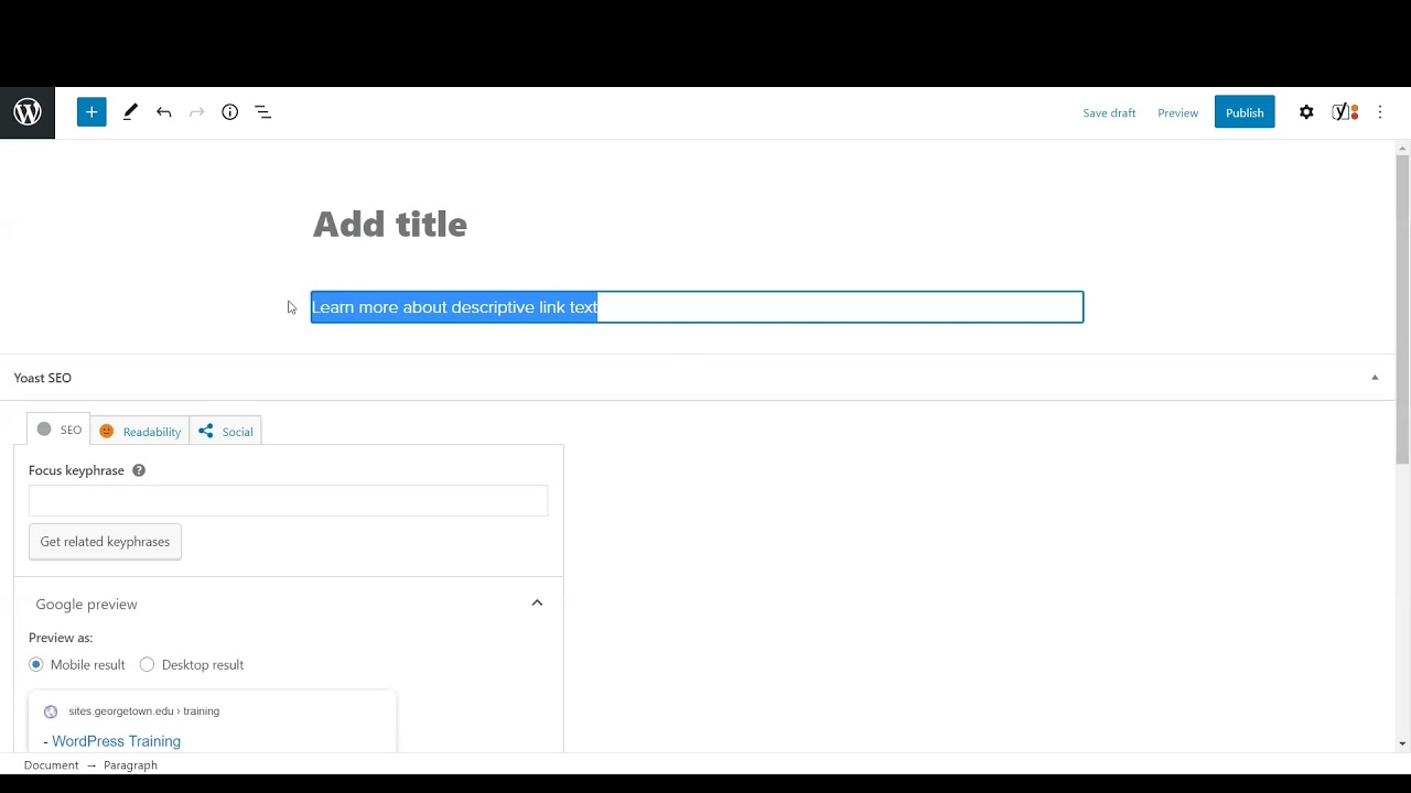 Descriptive Link Text in WordPress