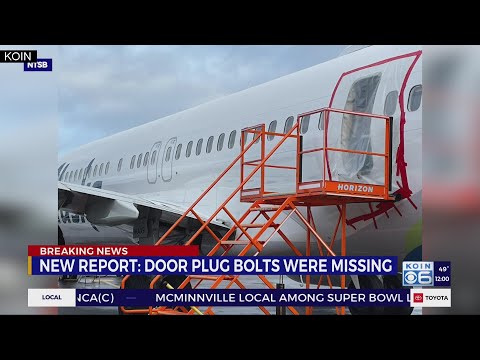 NTSB: Bolts for door plug on Alaska Airlines Flight 1282 were missing during takeoff