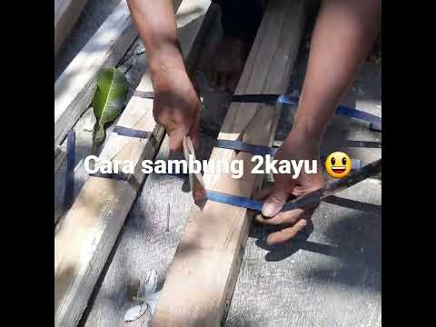 cara sambung 2 kayu jdi 1 😃
