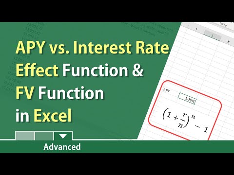 Annual Percentage Yield (APY) and Future Value and Effect function in Excel by Chris Menard