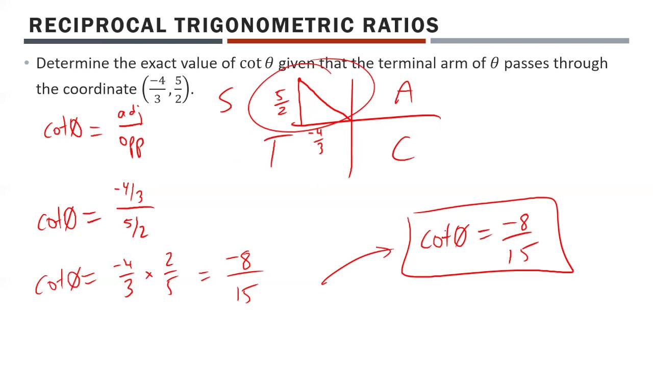 Math 30-1 - Chapter 4 Review (Trigonometry and the Unit Circle)