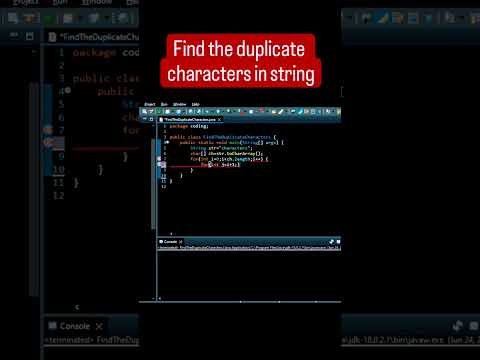 How to find duplicate characters in string? java | String | #coding #java #programming