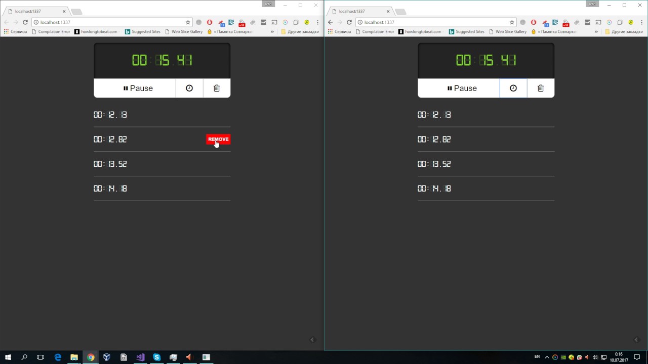 Angularjs 1.6 Stopwatch application