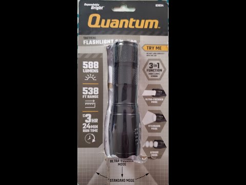 Quantum Tactical Flashlight QFL 588 #63934 Review + Comparison with Bell+Howell 9 in 1 Tac Pen