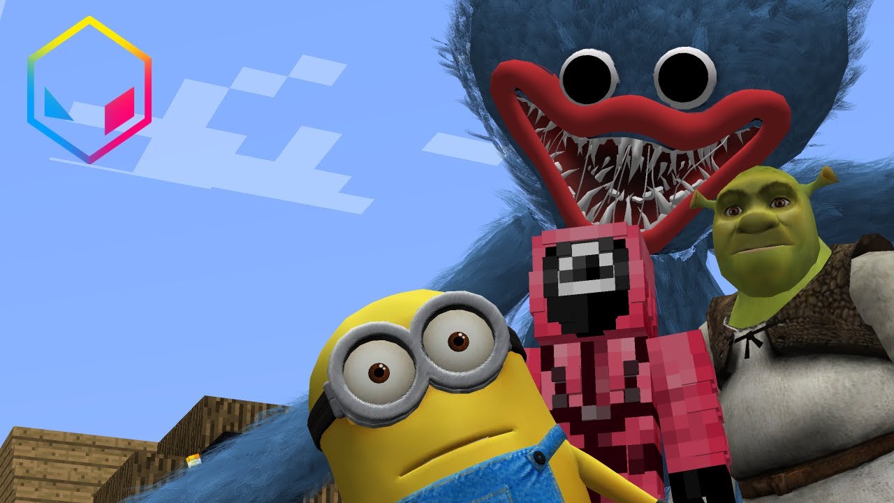 Download TikTok Minion SHREK Squid game HUGGY WUGGY Minecraft 3D MODEL mod!