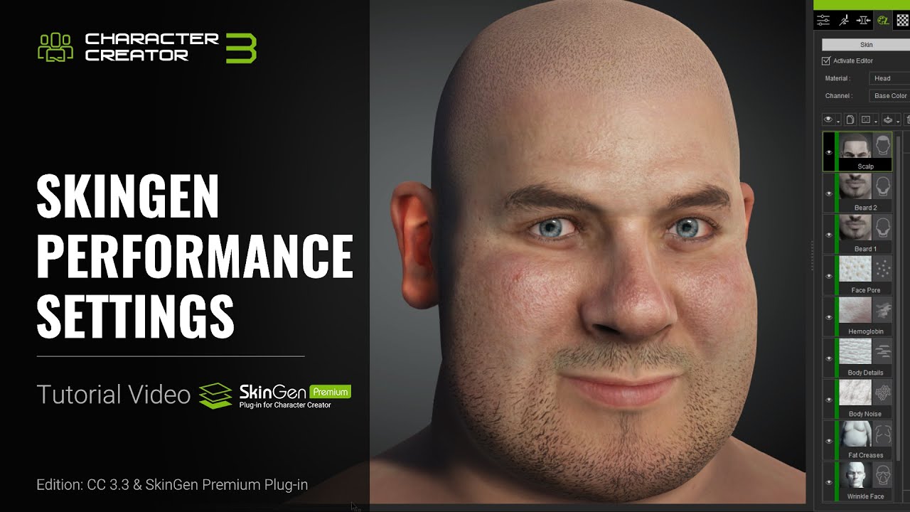 Character Creator 3 Tutorial - SkinGen Performance Settings