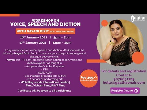 voice,speech and diction workshop by bollywood actress nayani dixit