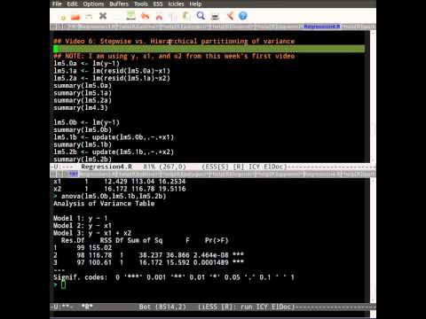 Regression: Stepwise or Simultaneous vs. Hierarchical partitioning of the variance