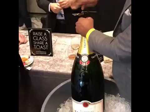 Opening a Nebuchadnezzar of Taittinger Champagne
