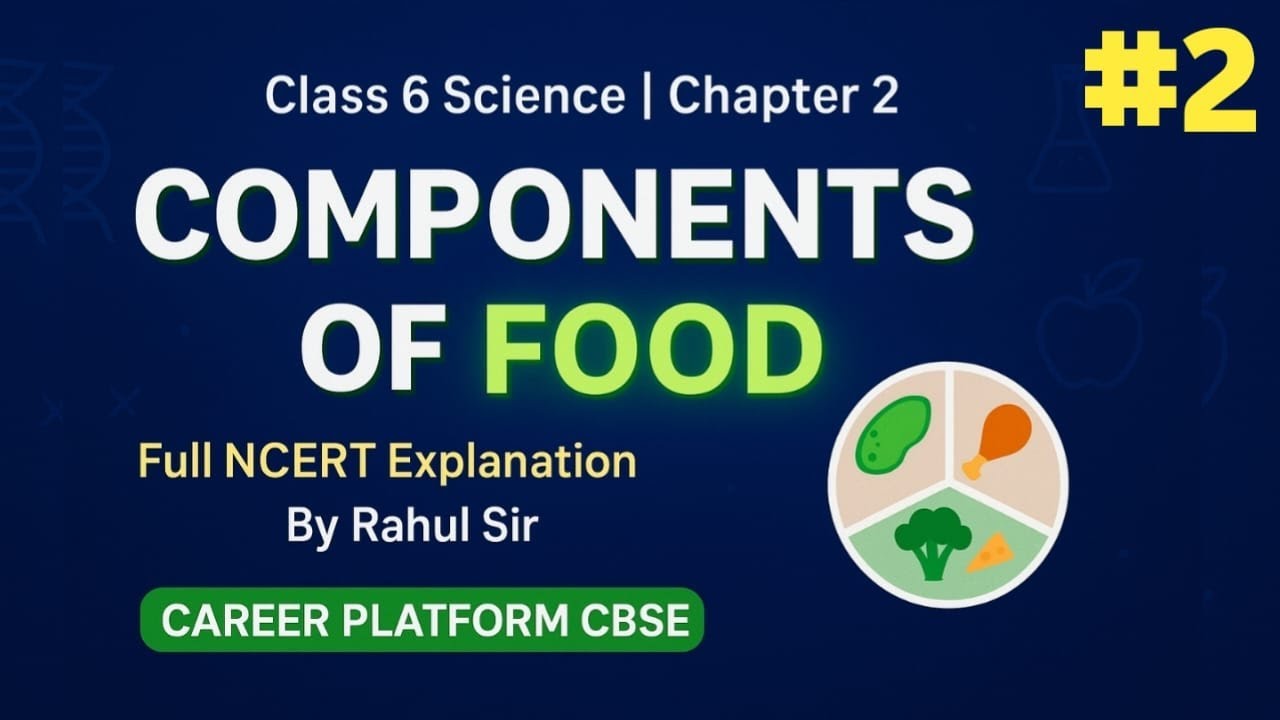🍲 Components of Food | Class 6 Science Chapter 2 | NCERT Solution & Notes | Rahul Sir