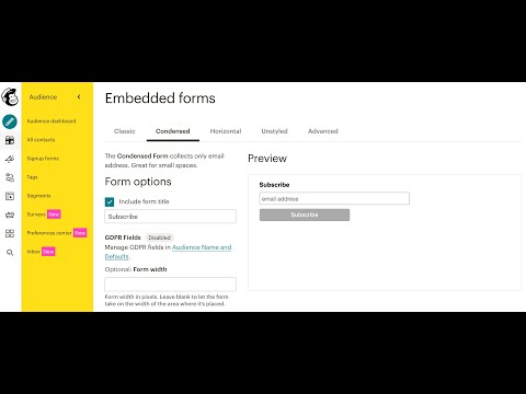 HOW TO CREATE AN EMBEDDED SIGN UP /SUBSCRIBE FORM IN MAILCHIMP || Email Marketing Tutorial 002