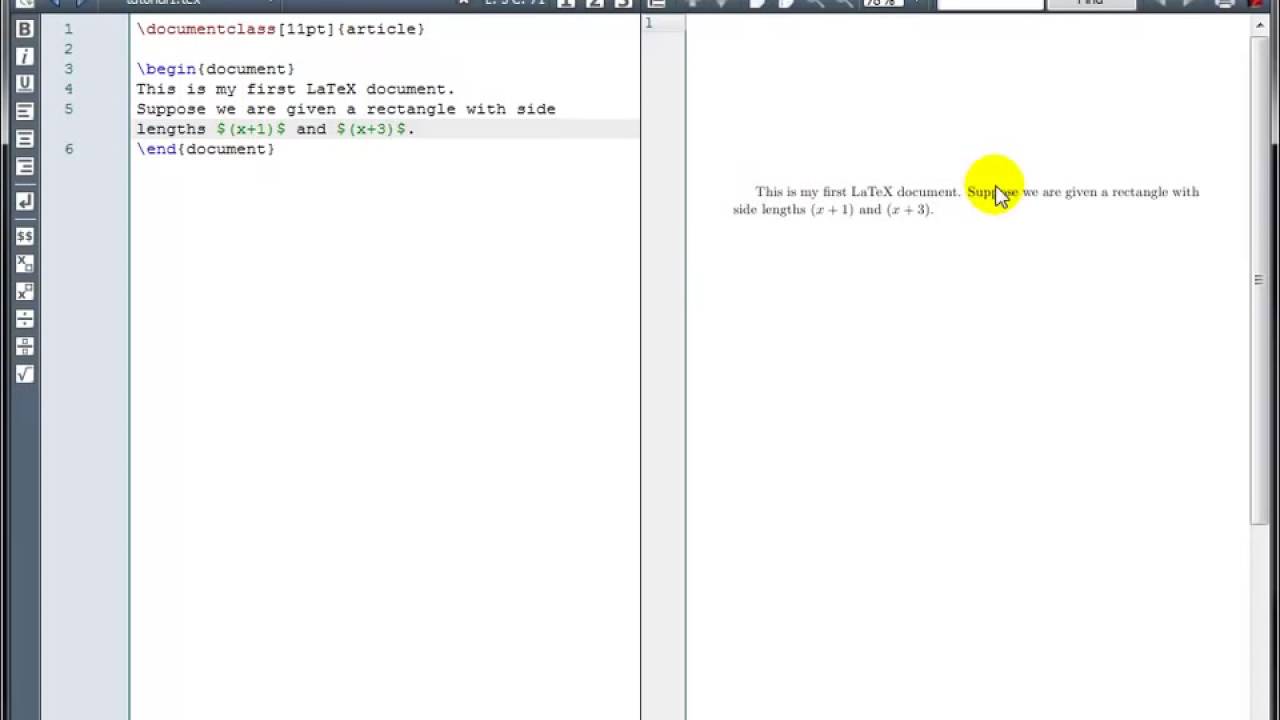 LaTeX Tutorial 1   Creating a LaTeX Document