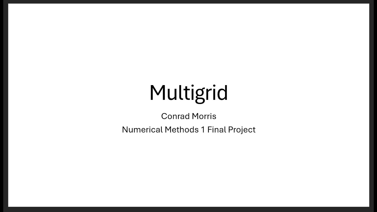 The Multigrid Algorithm -- Numerical Methods 1 Presentation