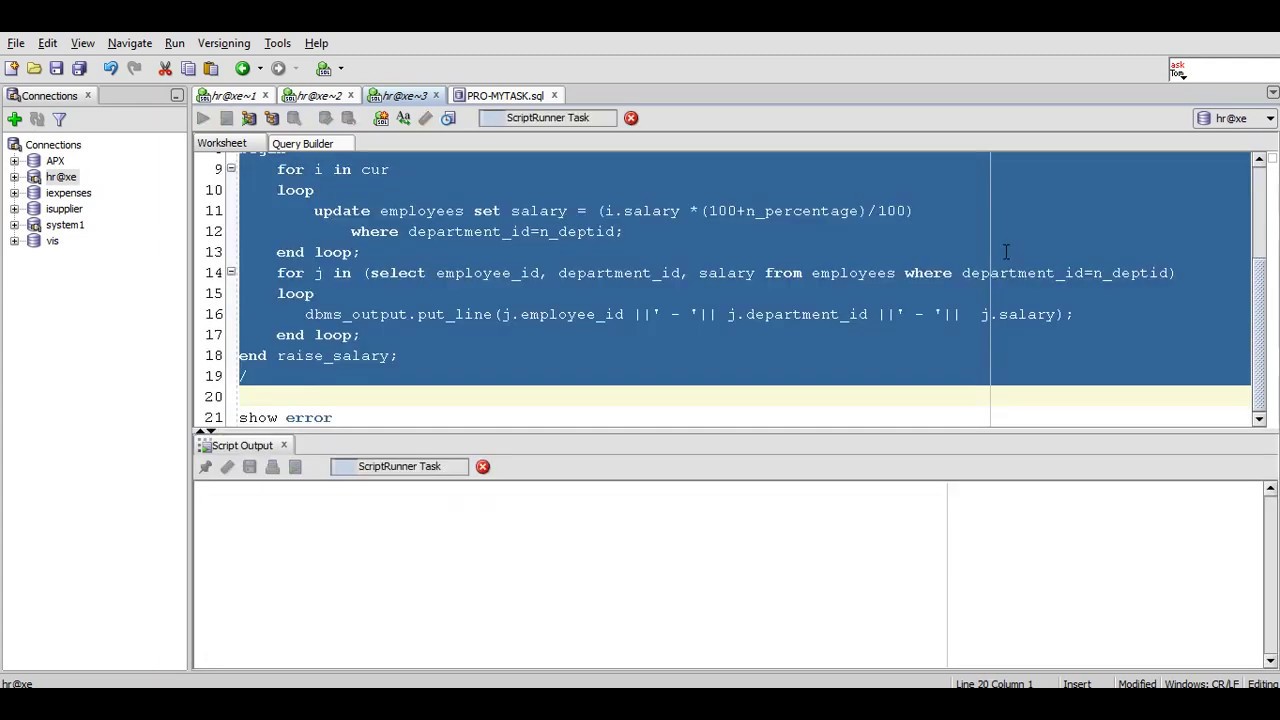 Oracle PLSQL procedure example for beginners