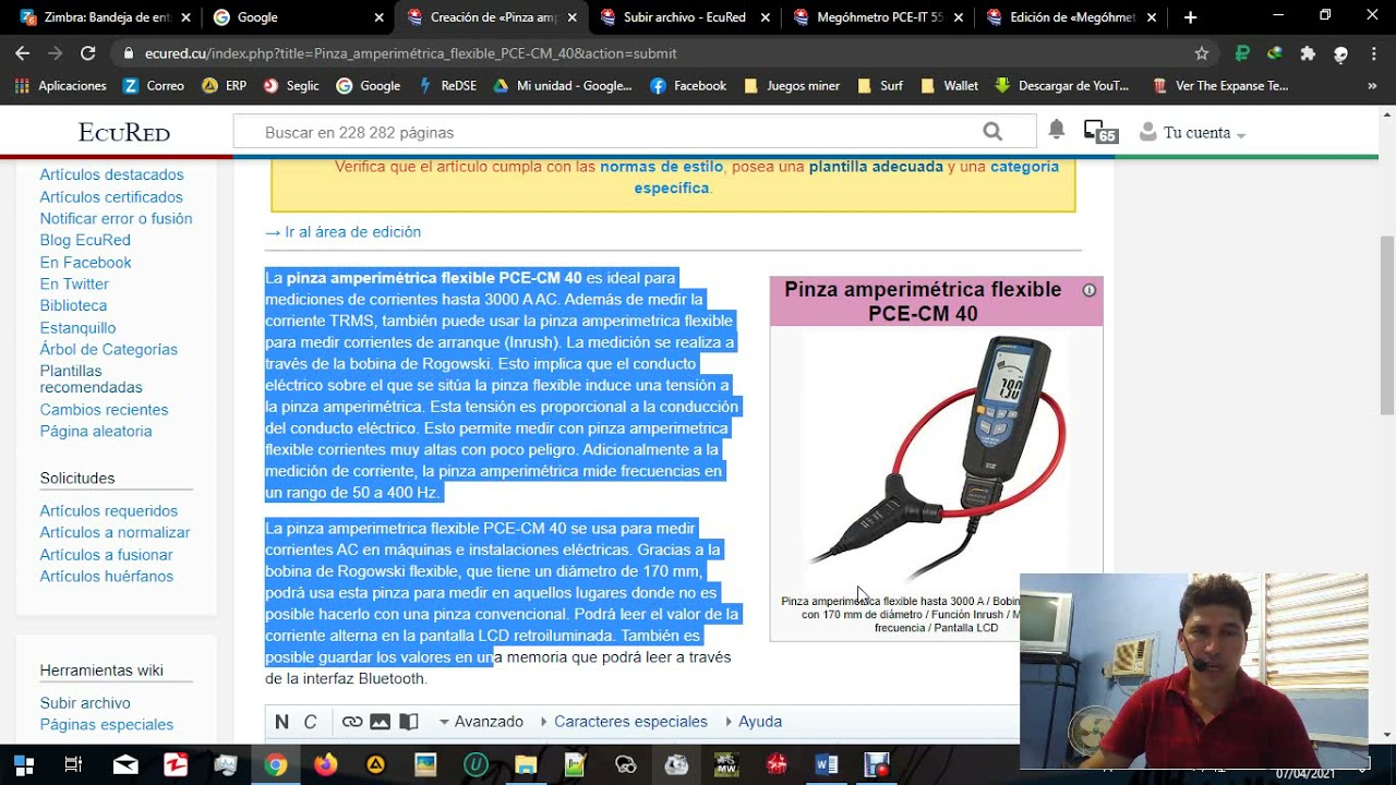 Creando articulo nuevo EcuRed