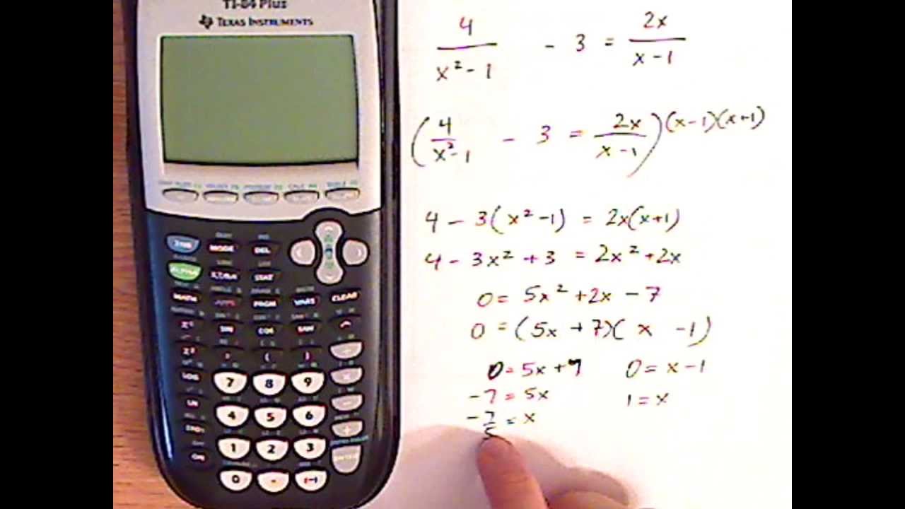 algebra - rational equation - TI-84 - example