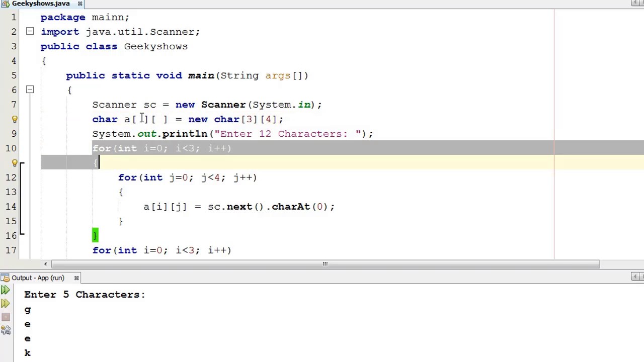 224. Getting input from user in char array Java Programming (Hindi)