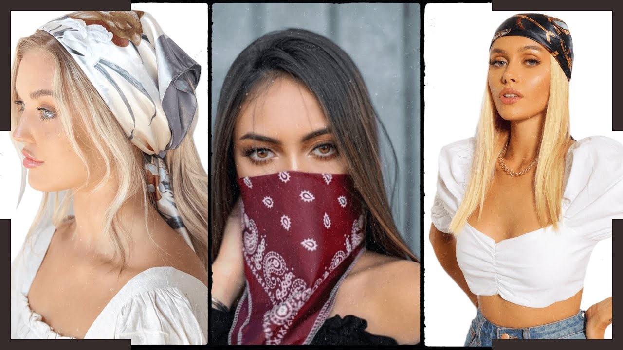 Multifunctional Square Silk Scarf for Women Fashion Printed Headband