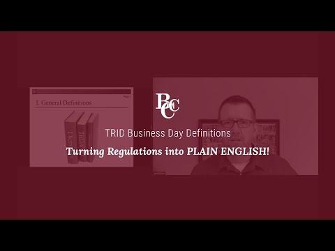 TRID Business Day Definitions