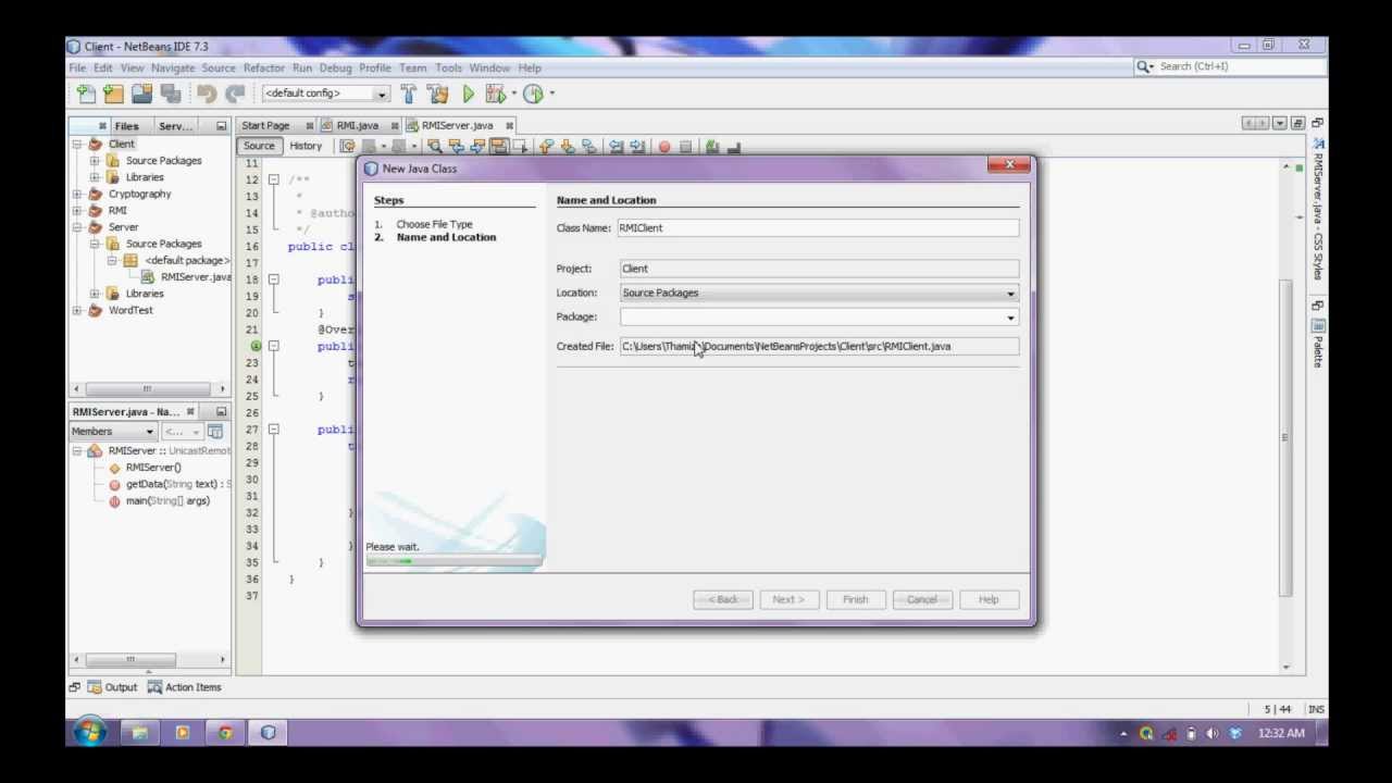 How to Create Java RMI using Netbeans Part2