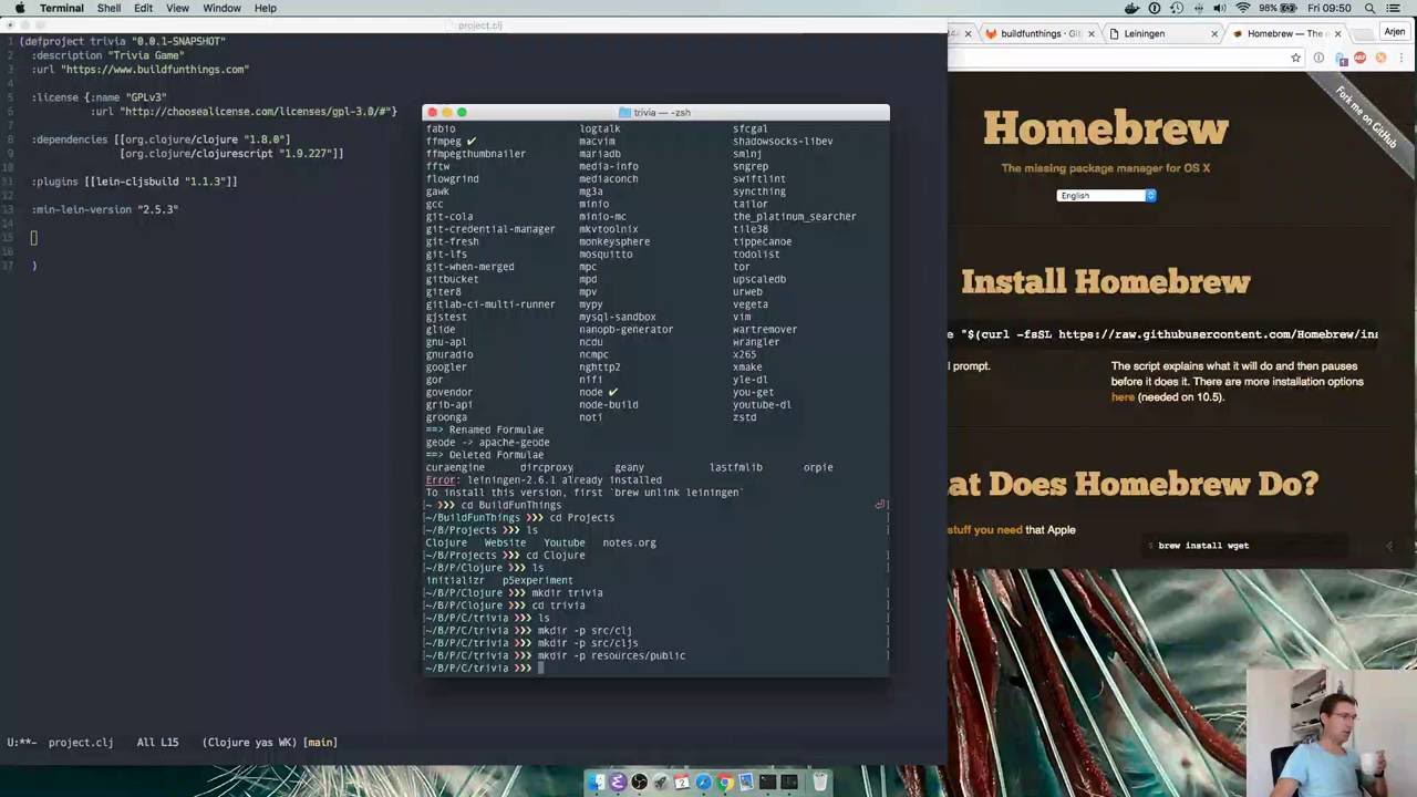 Live Coding (Trivia Game #1): Setting up a Clojure(Script) environment
