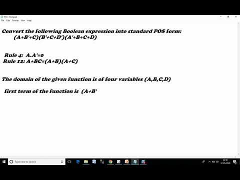 Product of sums (POS)form and Standard POS form