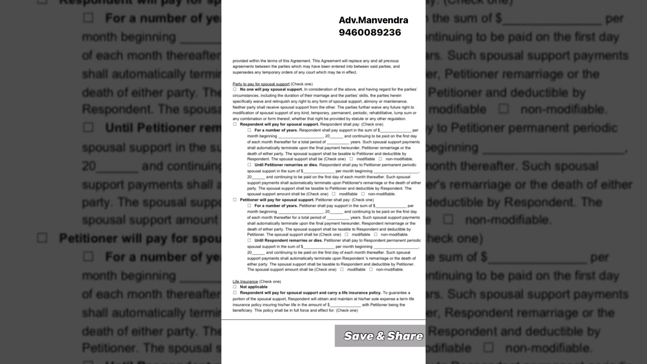 Divorce Agreement Full Legal Format