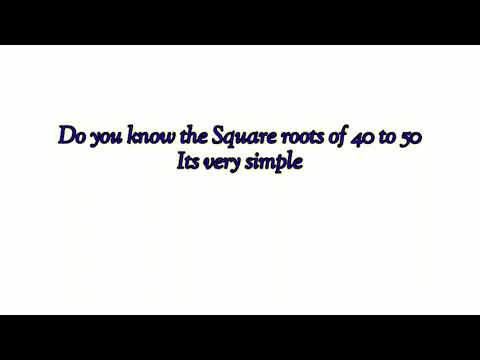 Square root of 41 to 50❤️