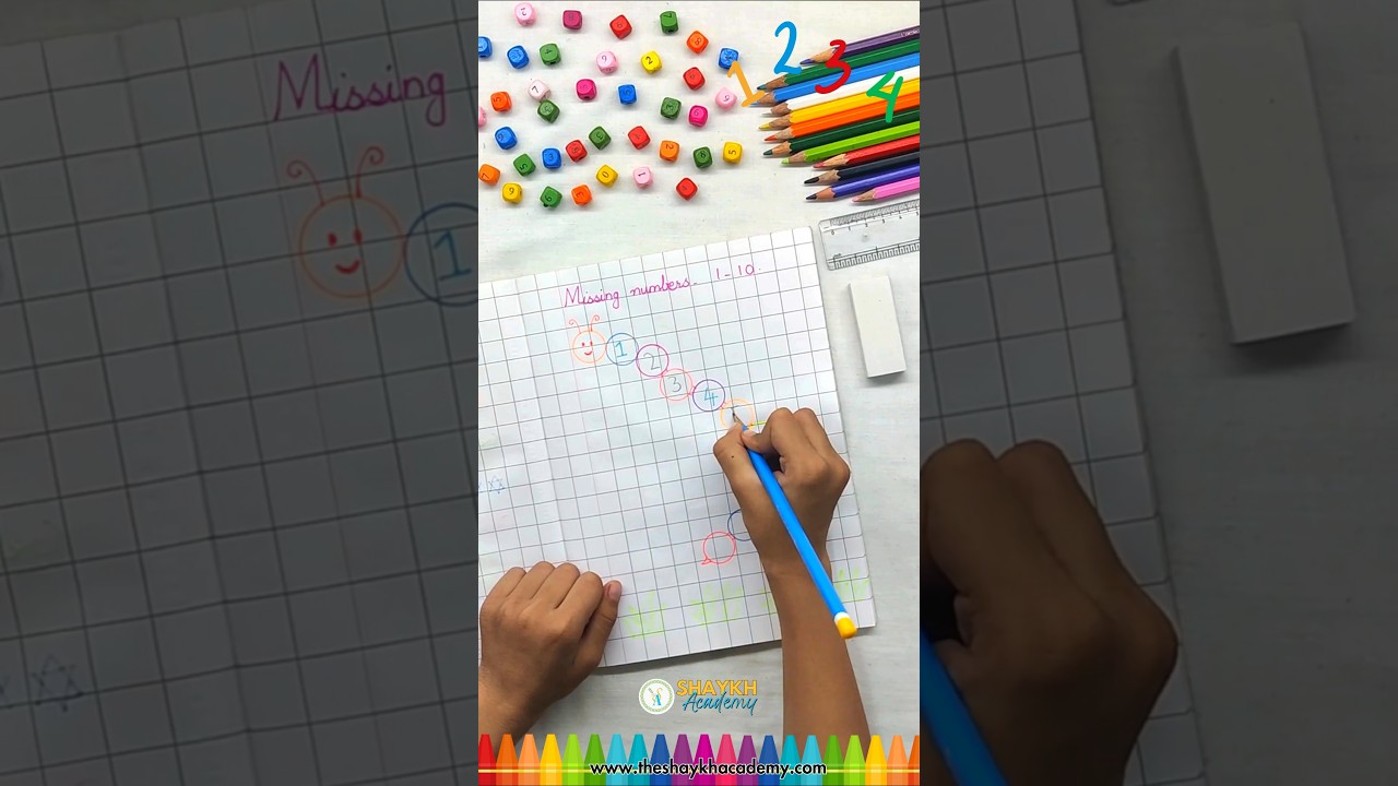 🧠 Write the Missing Numbers from 1 to 10 🔢 Mathematics Worksheets for Kindergarten 🍎 #shorts #kids