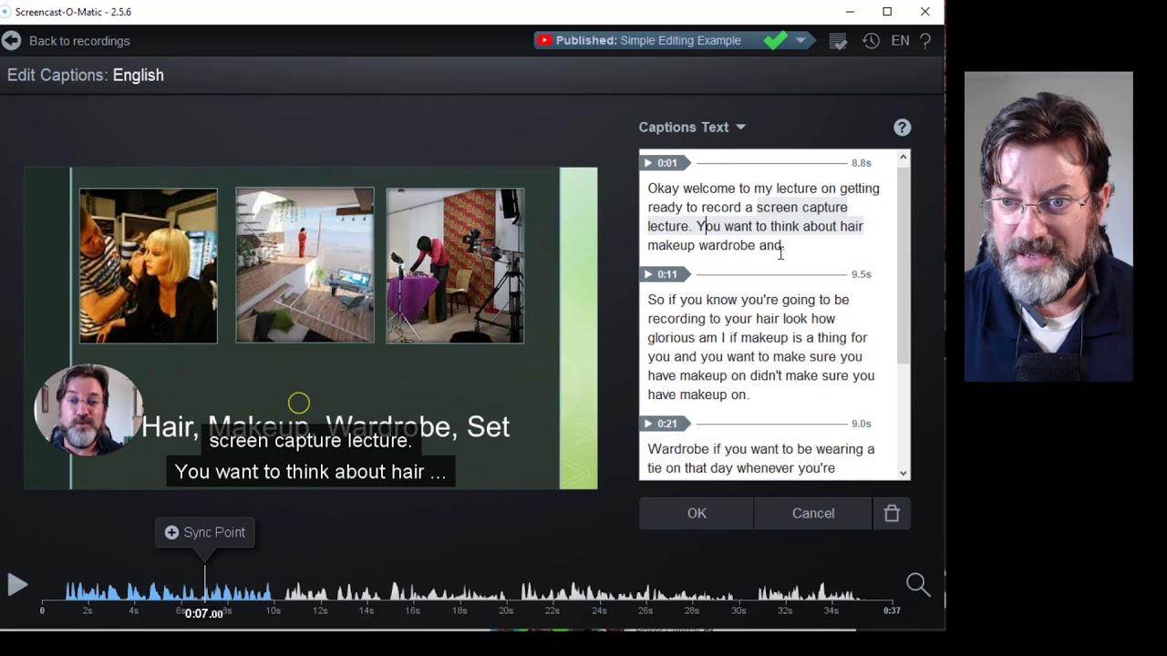 ScreenCastOMatic Adding Captions