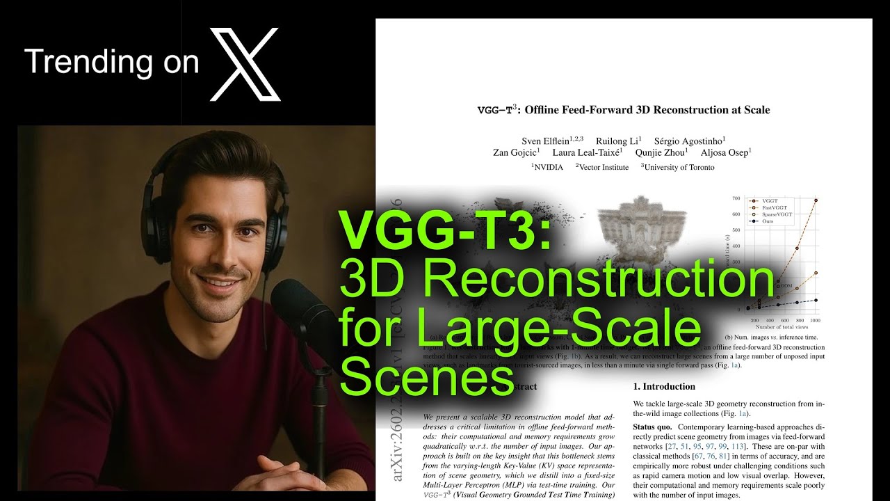 VGG-T3: 3D Reconstruction for Large-Scale Scenes