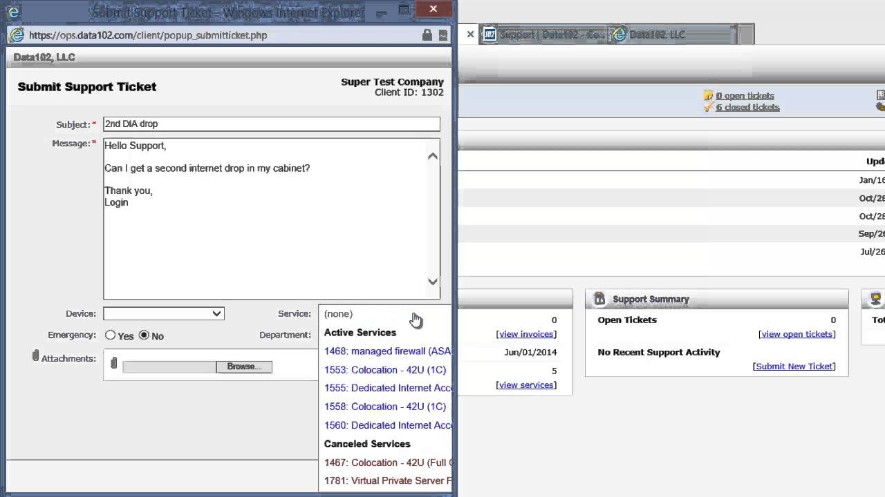 Data102 - Submitting a Support Ticket Tutorial