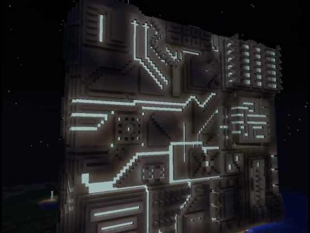 Sci-fi Cube Spaceship and map Minecraft Map