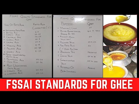 FSSAI के अनुसार घी की फैटी एसिड संरचना | Fatty acid composition of ghee as per FSSAI I