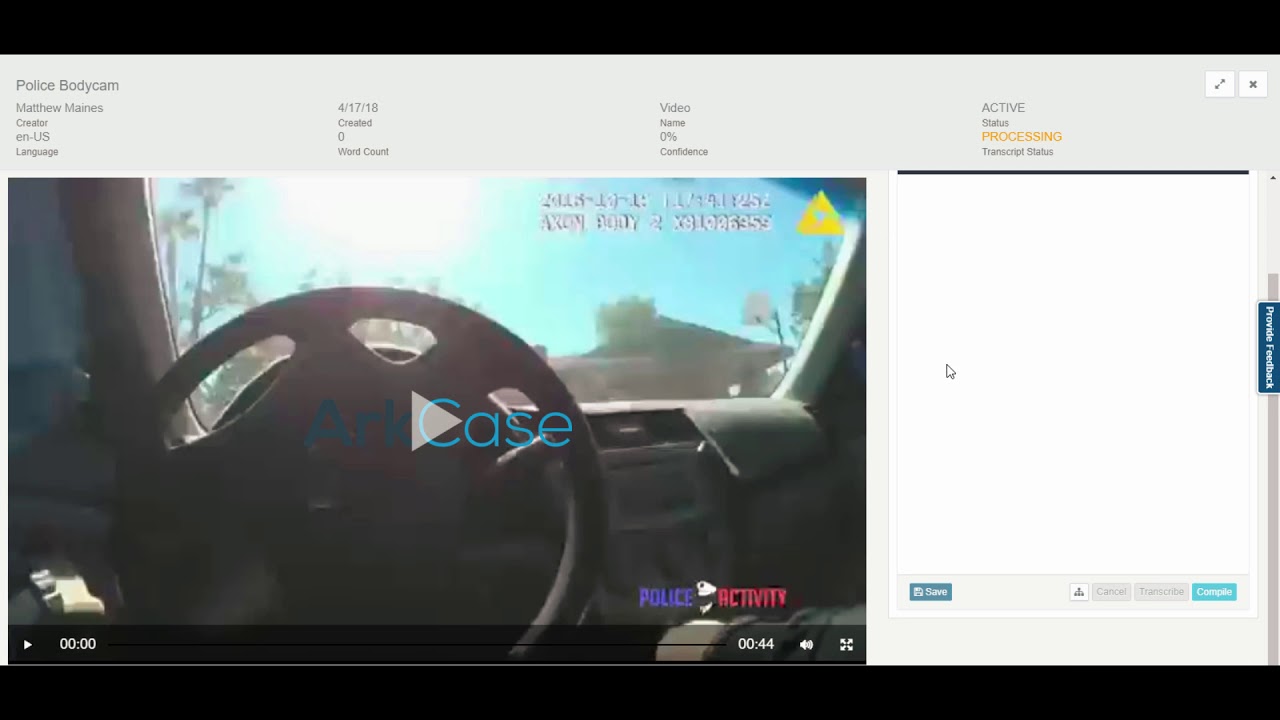 ArkCase - Transcription Functionality