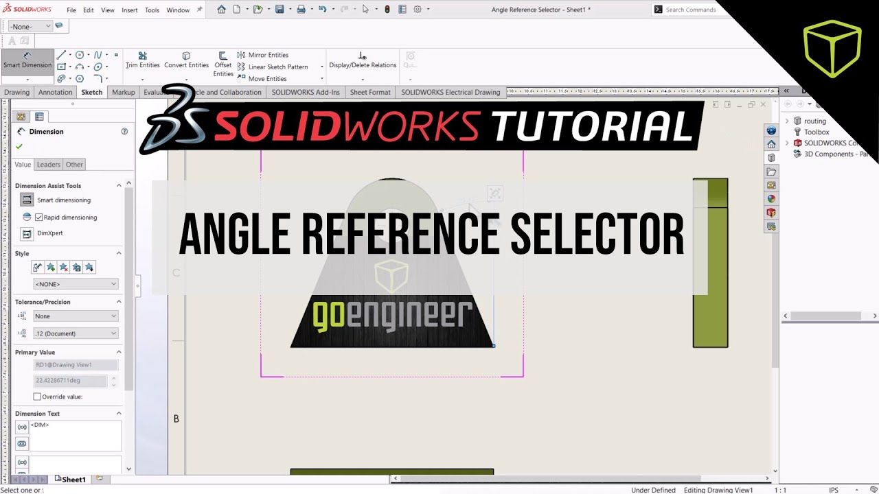 SOLIDWORKS Tutorial - Angle Reference Selector
