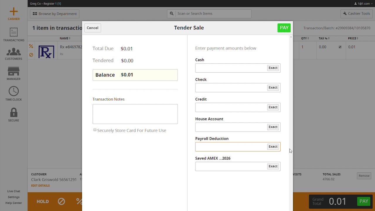 Web Based Point of Sale & iPhone POS from Cashier Live