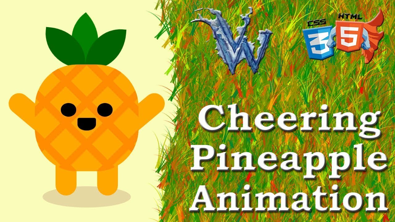 Cheering Pineapple CSS Animation | Cool CSS Effects 2018 | Pure css tutorial