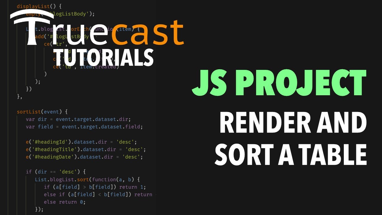 Render and Sort a Table with JavaScript