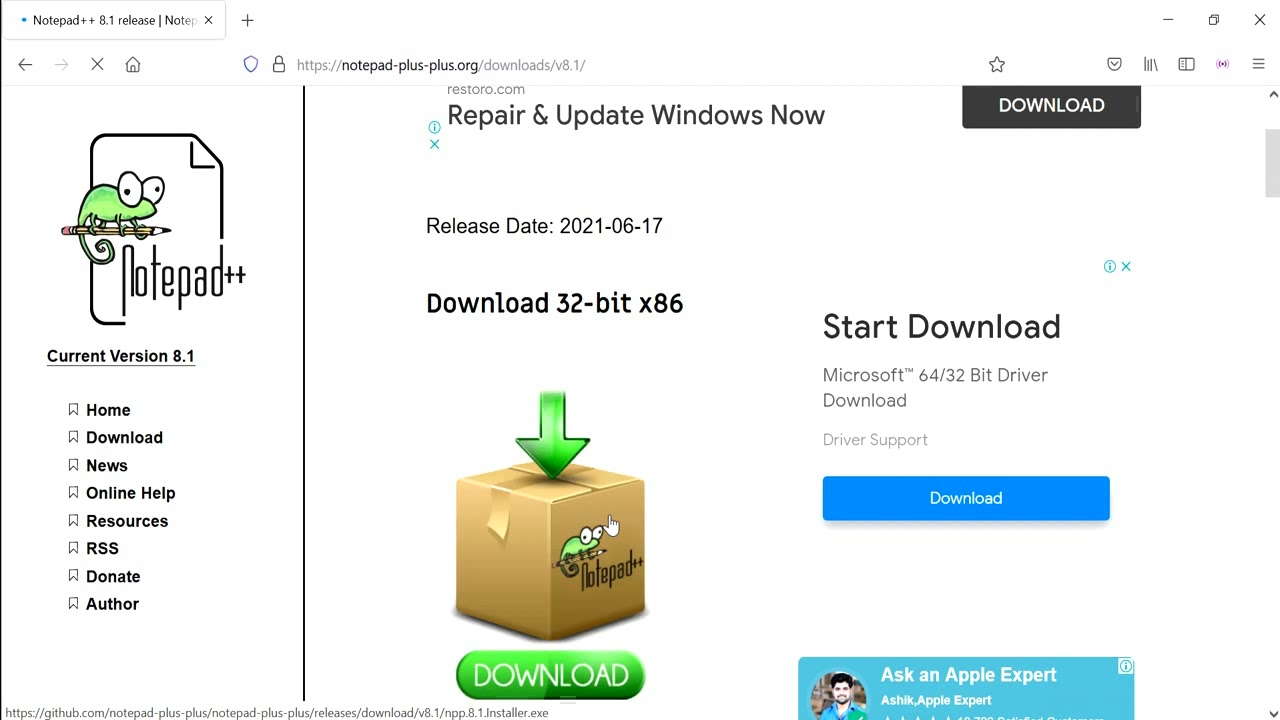 HTML (part 1): Installing notepad++
