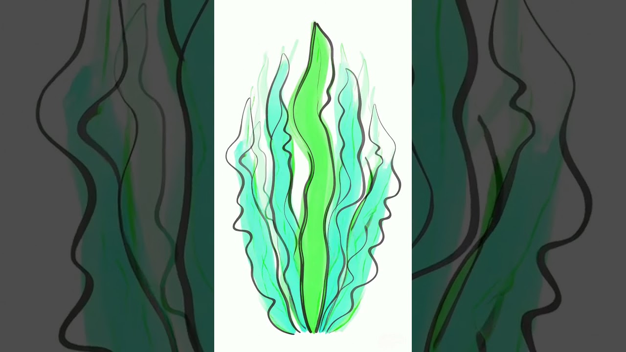 Copy Me! Easy Seaweed Drawing 🐚💡 (Fun & Simple) #drawing #drawing4kids #animation #artinstruction