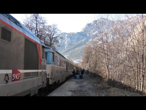France: SNCF Paris/Briancon Super pointes trains at L'Argentiere les Ecrins & Montdauphin Guillestre